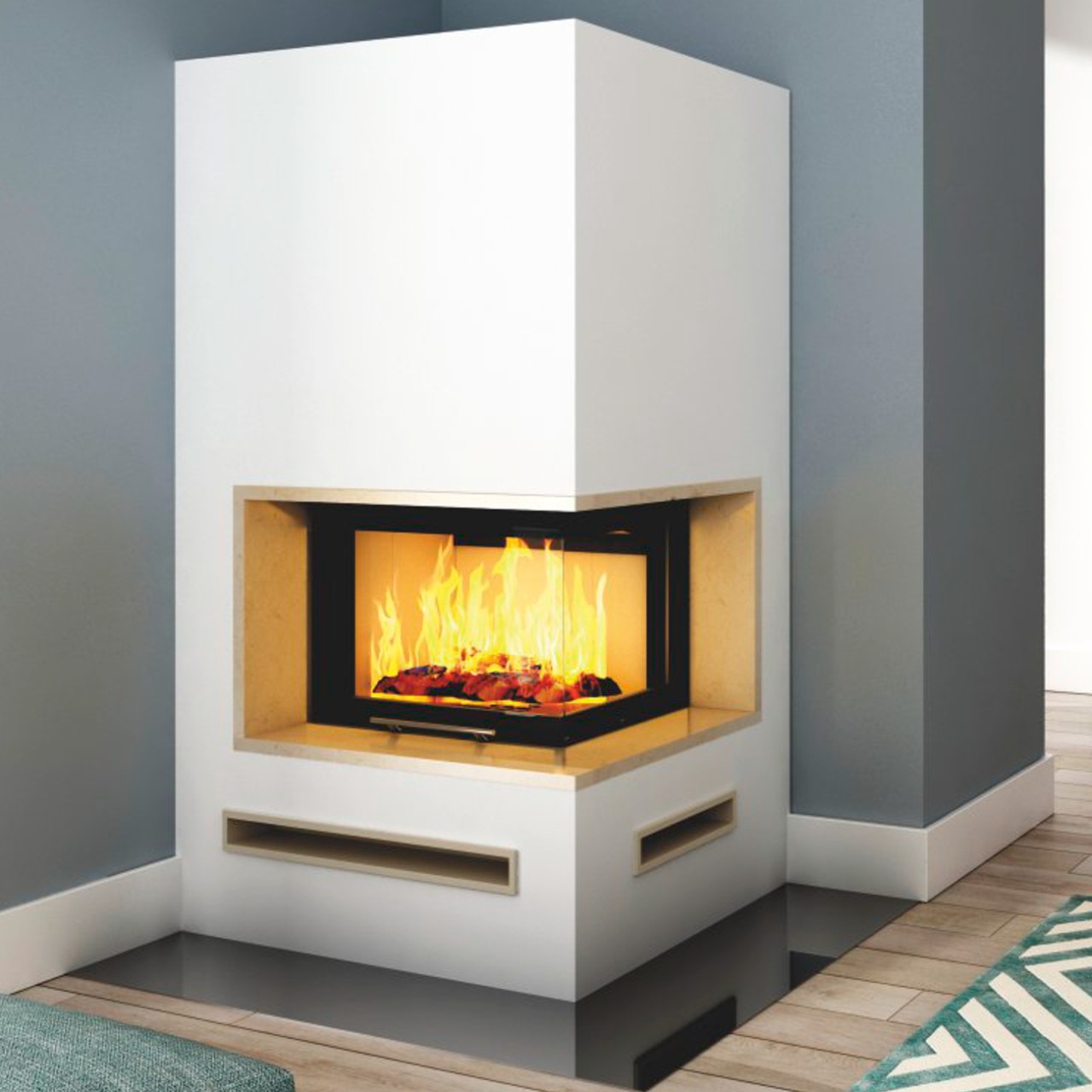 Wasser-Kamineinsatz 65x51K 12kW - 9kW Wasser - DIBt | Ohne Blendrahmen ...