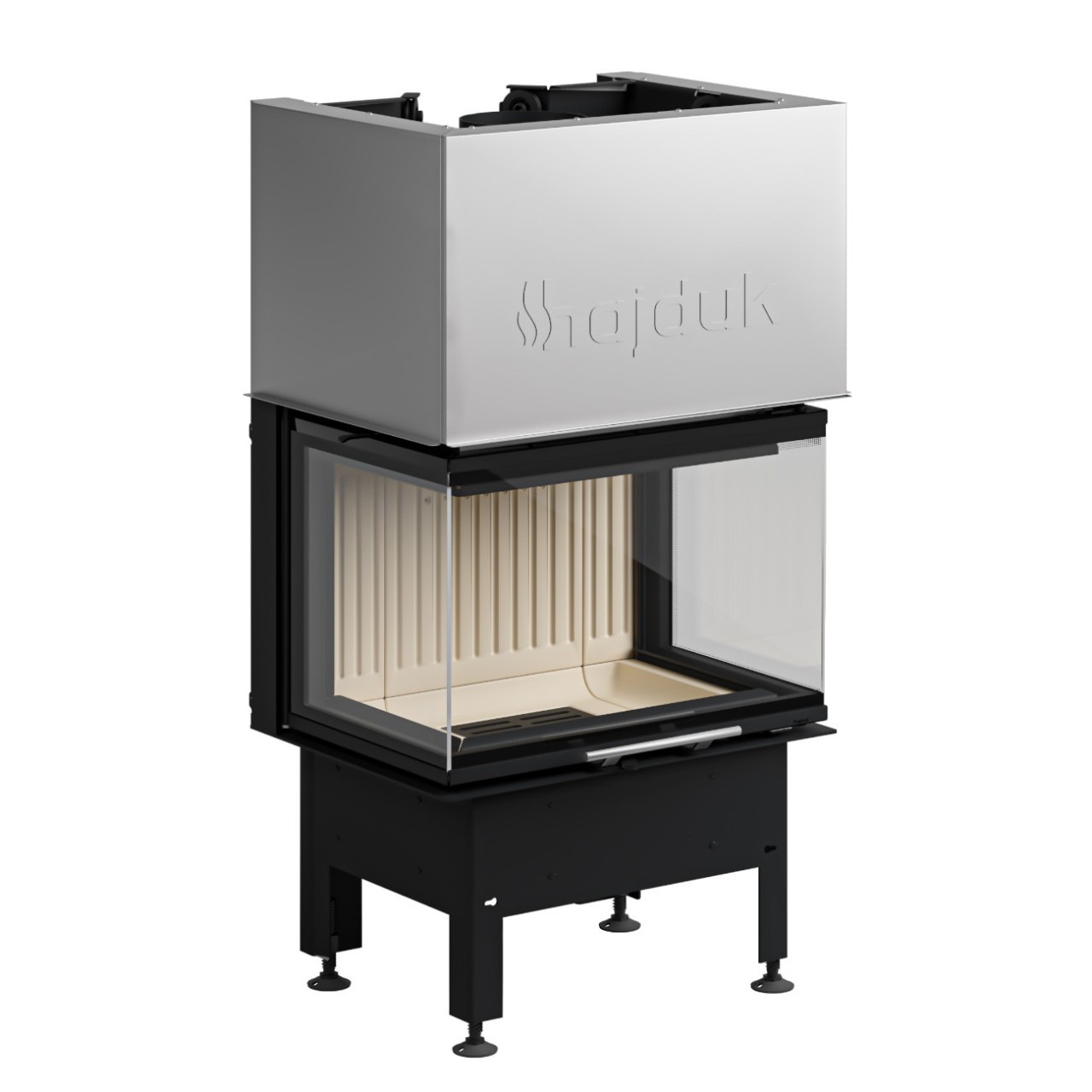 3PLTH-S Black Panorma Kamineinsatz mit 7 kW dreiseitig - Hebetür